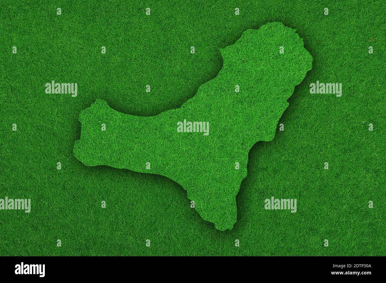 Map of El Hierro on green felt Stock Photo - Alamy