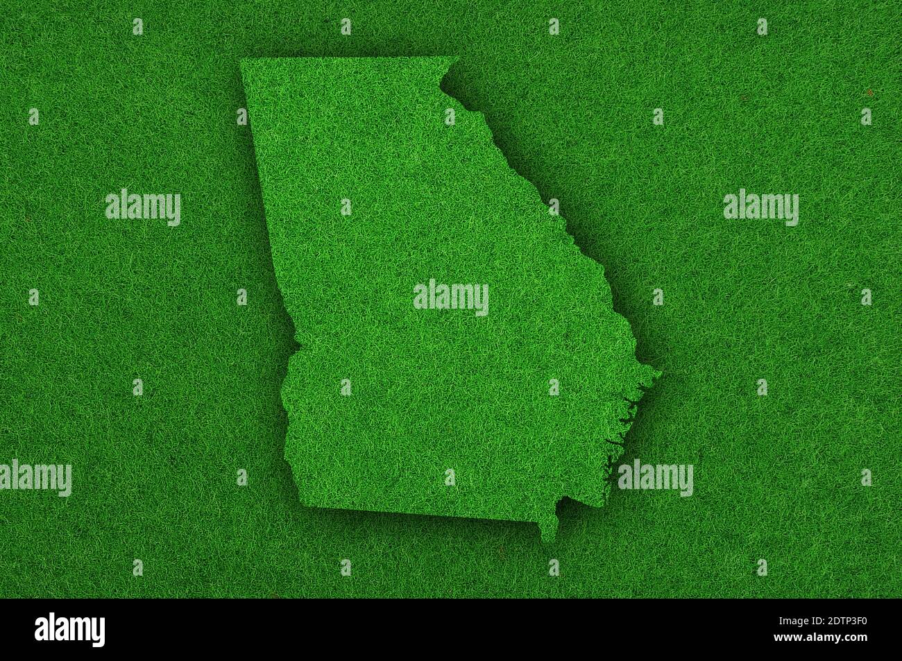 Map of Georgia on green felt Stock Photo - Alamy