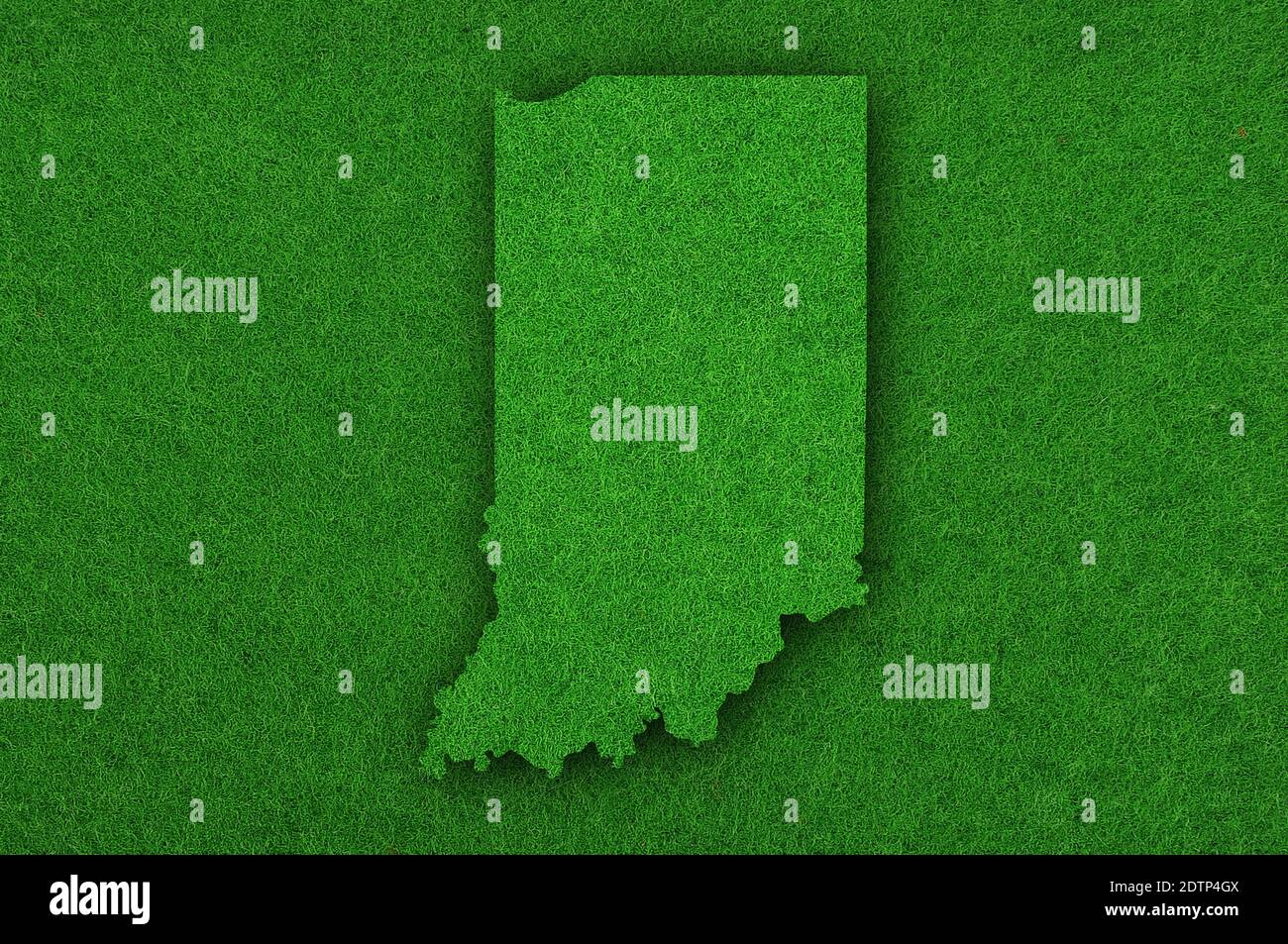Map of Indiana on green felt Stock Photo - Alamy
