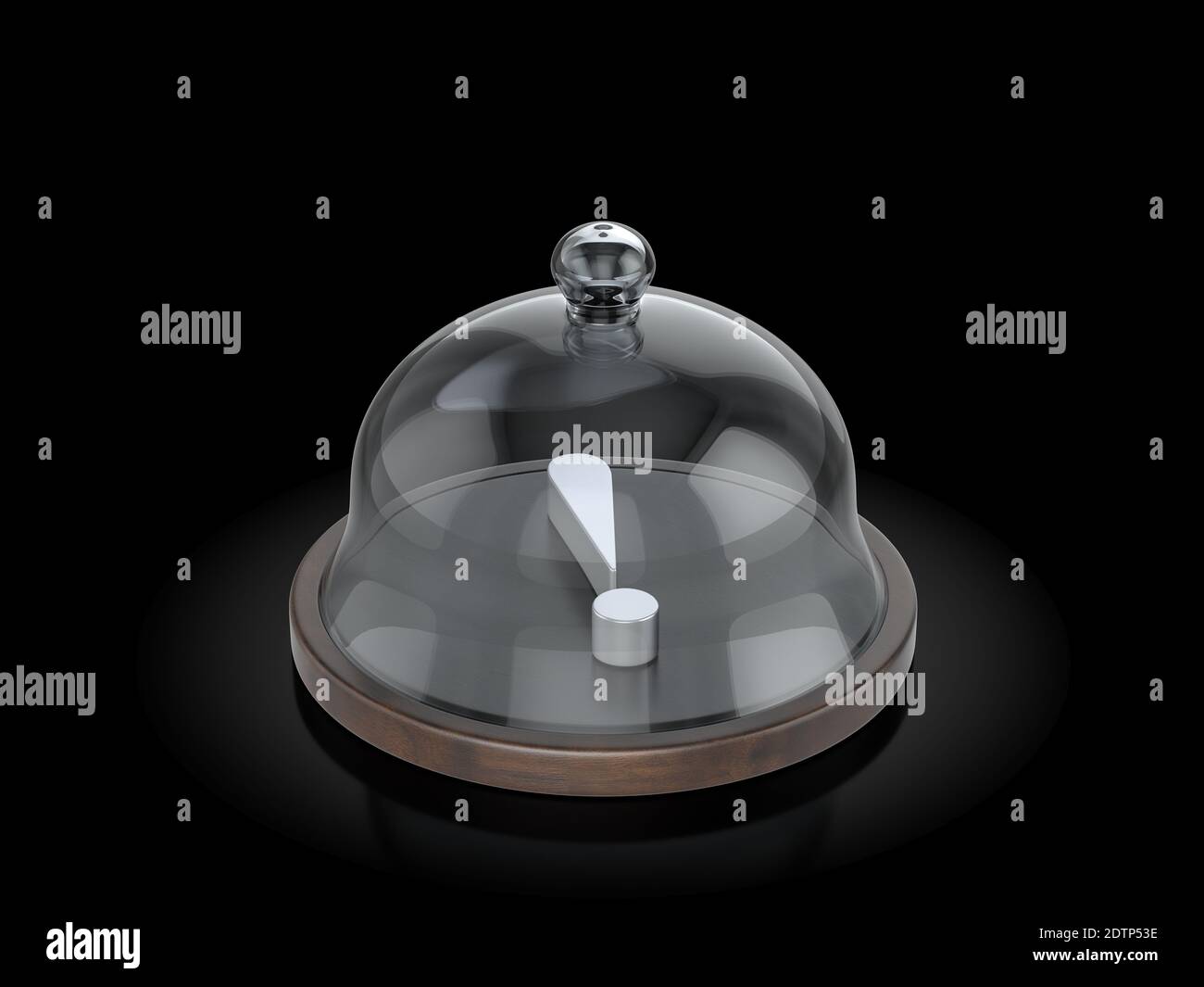 Exclamation mark symbol under the dome on a black background. Vector ...