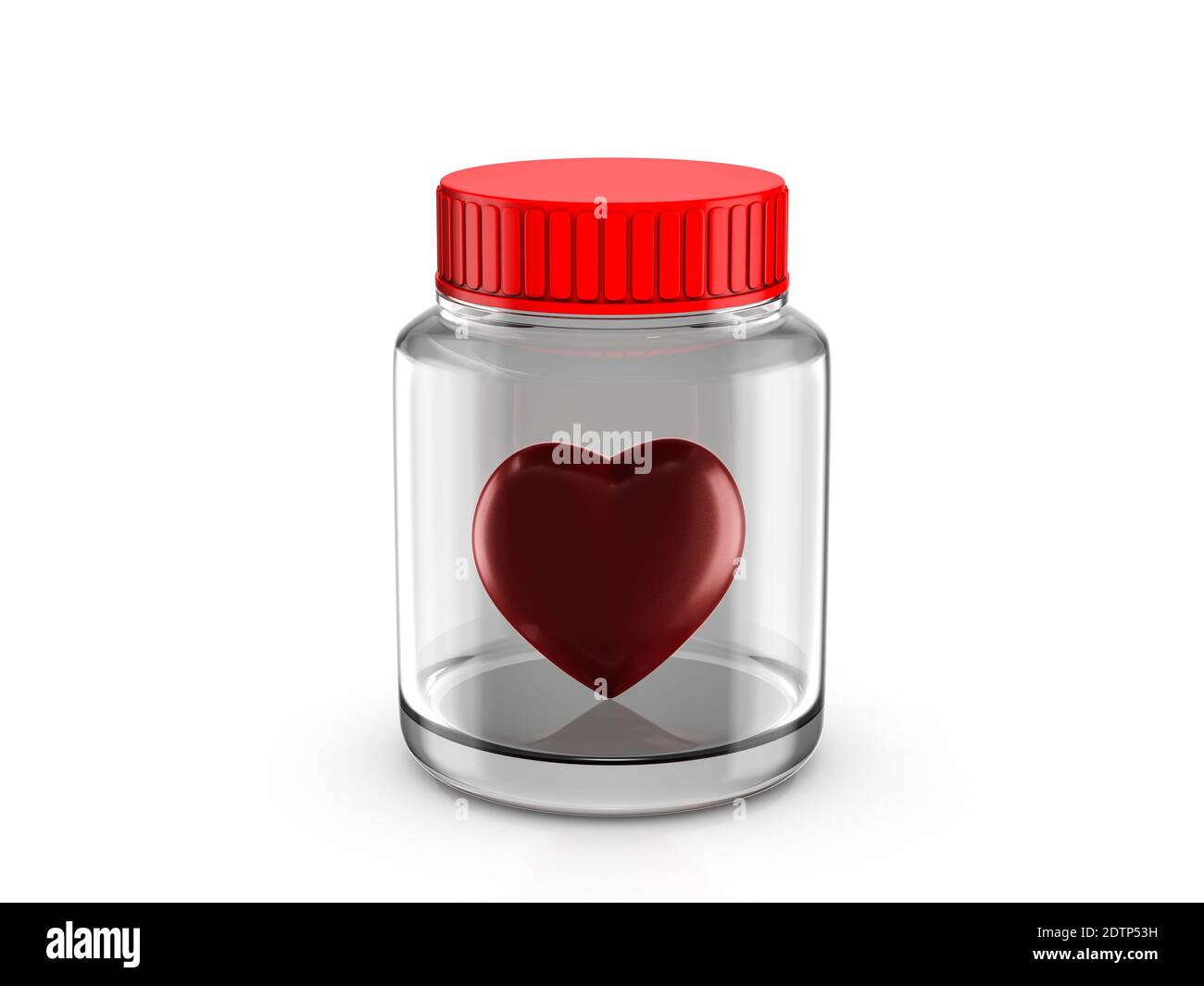 Heart into glass jar on a white background. 3d illustration Stock Photo ...