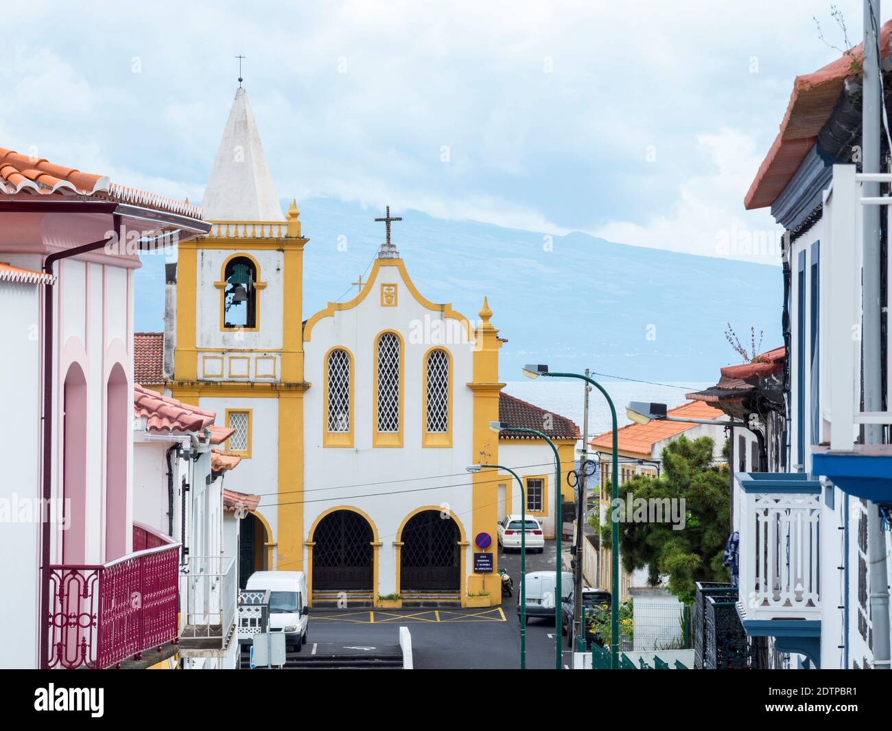 Igreja de Sao Francisco. Velas, the main town on the island. Sao Jorge ...