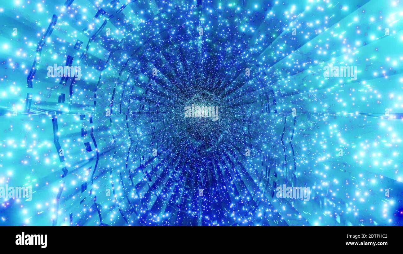 Blue particles star magic tunnel 3d illustration background wallpaper ...
