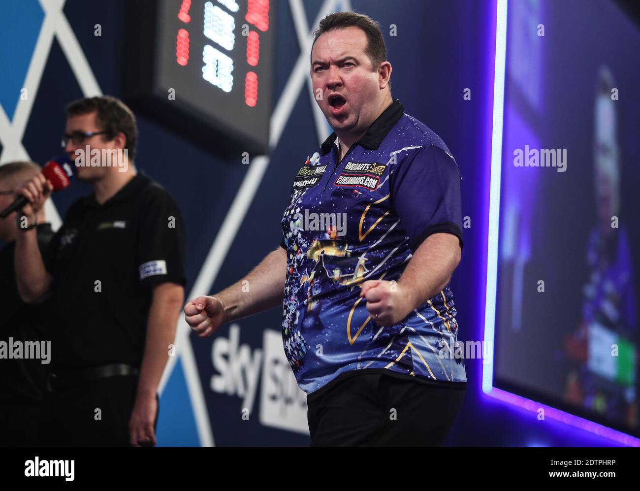 Brendan Dolan celebrates after winning a set against Edward Foulkes ...