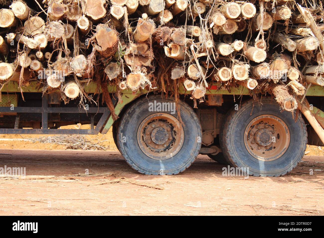 Stack Of Logs In Truck Stock Photo - Alamy
