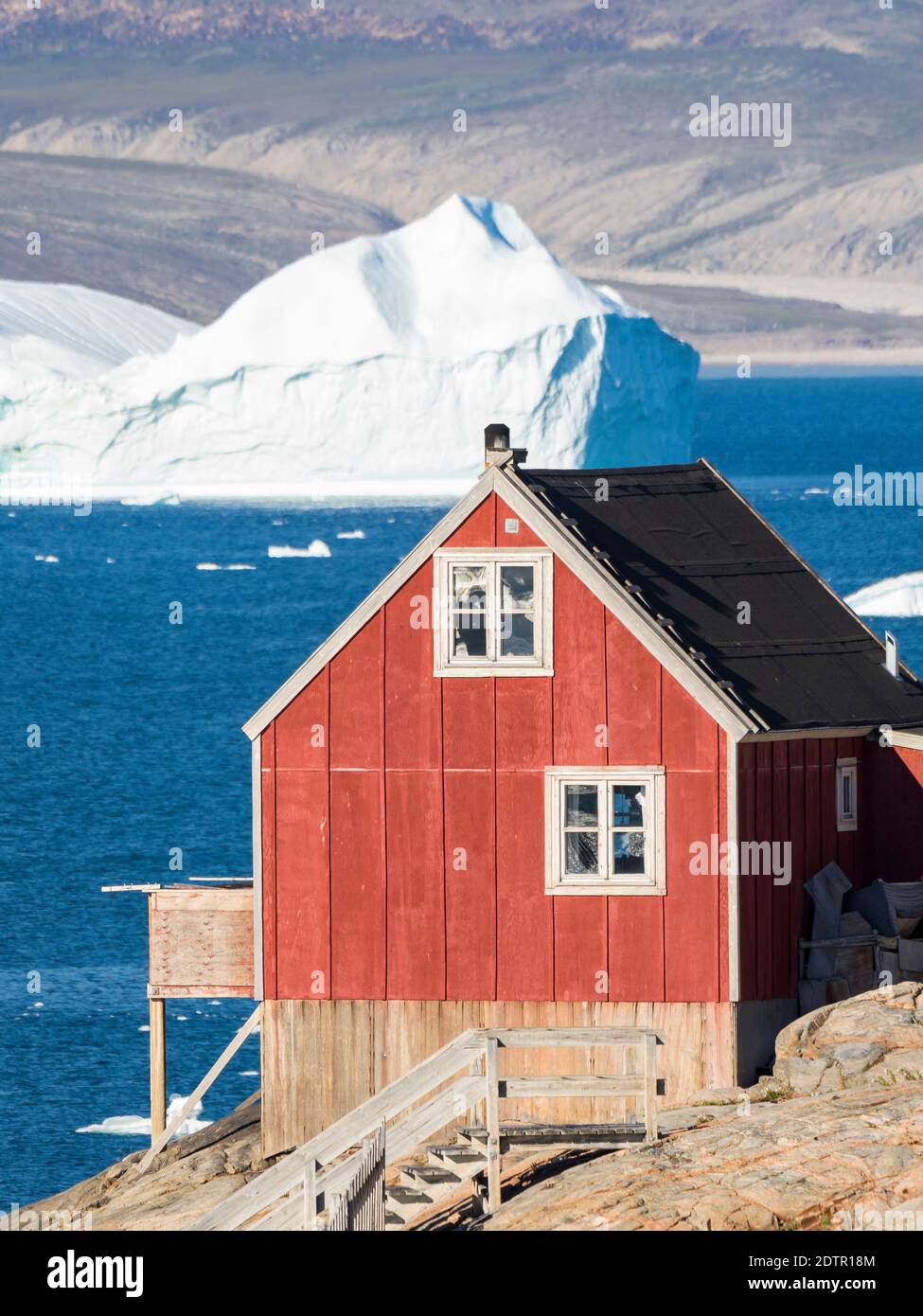 The town Uummannaq in the north of West Greenland, located on an island ...