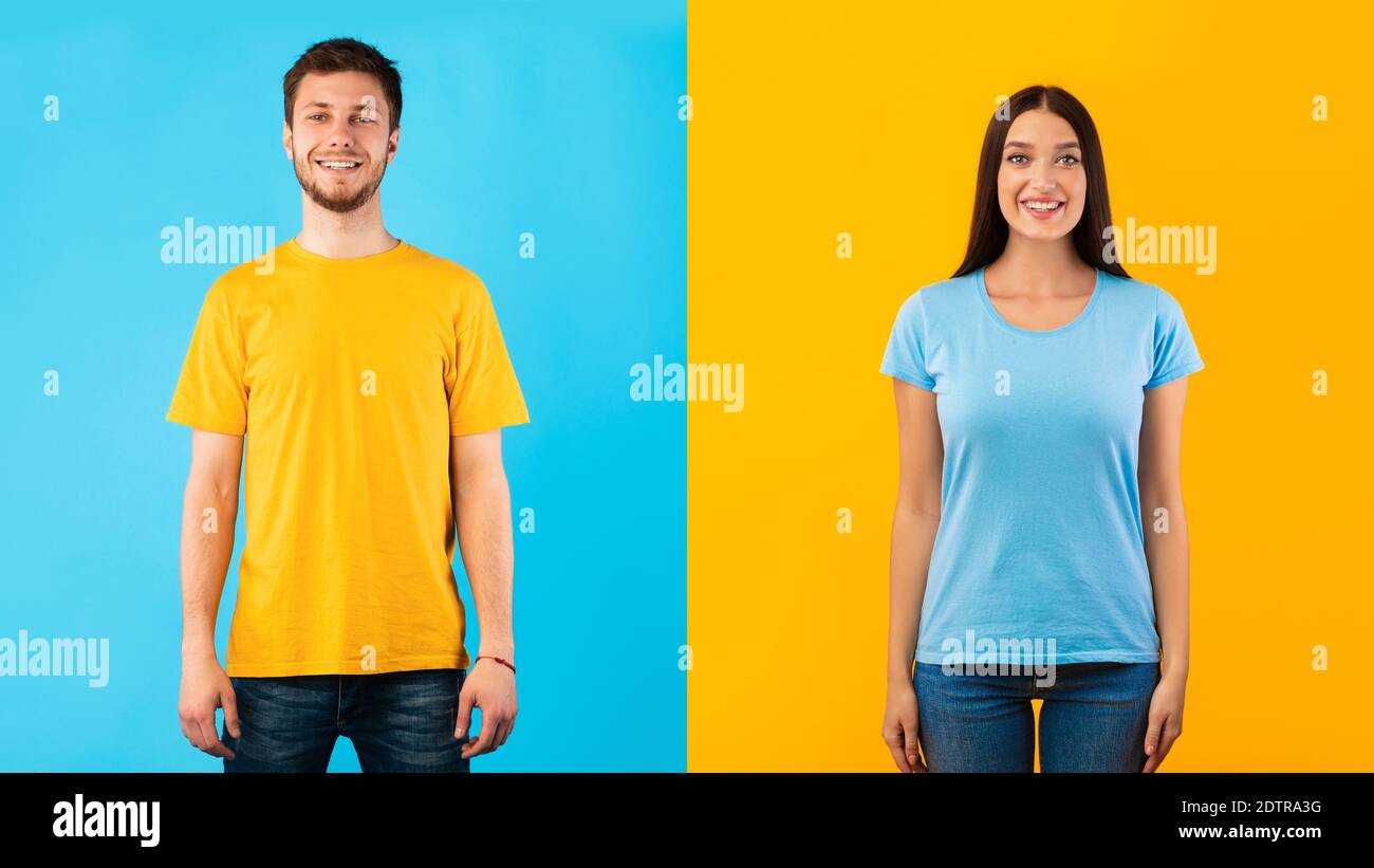 Confident couple posing and looking at camera Stock Photo - Alamy