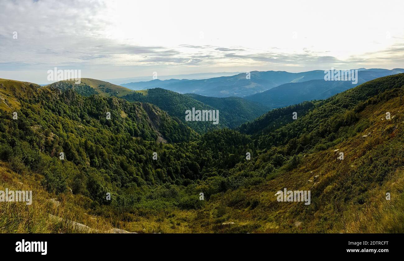 Beautiful view of the mountains in the Vosges mountains in France ...