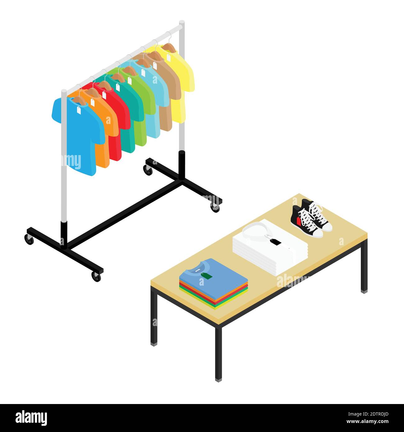 Fashion stylish clothes at clothing store or apparel boutique. Trendy ...