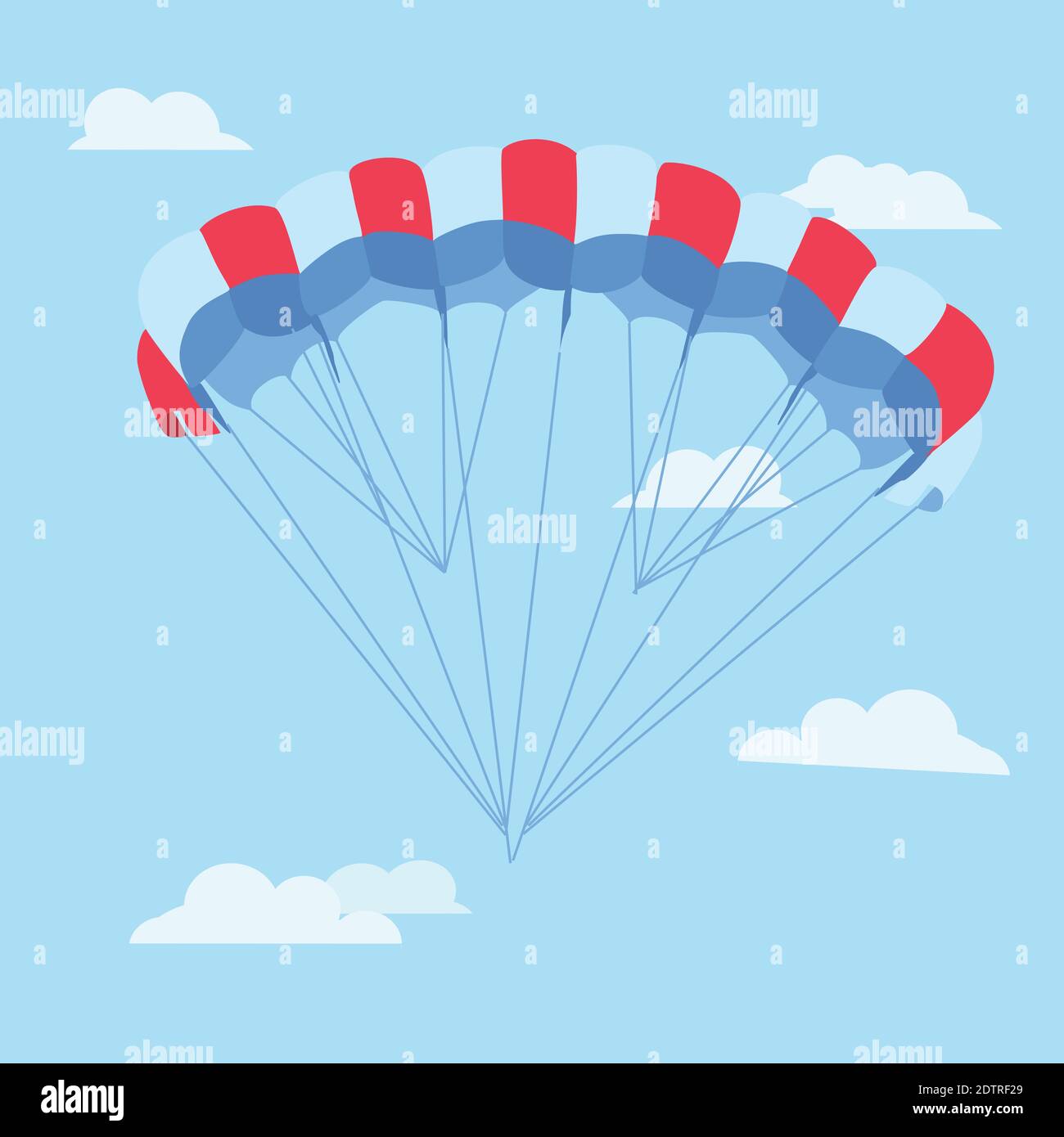 Parachute, parachuting sport and leisure activity concept vector ...