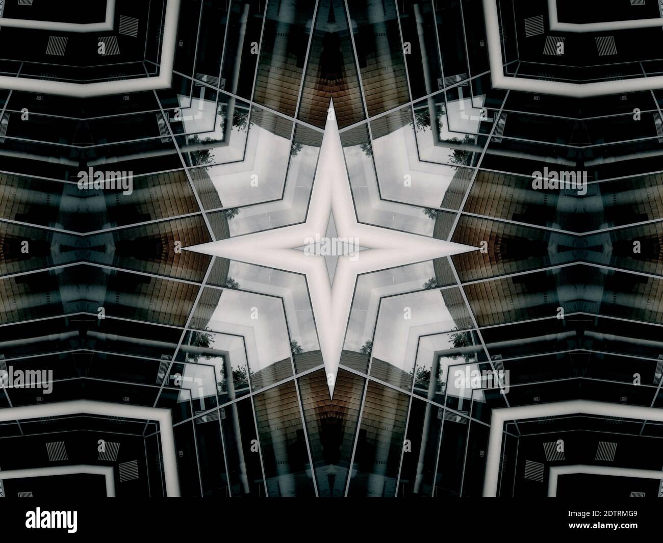 Kaleidoscope pattern made of mirrored classical architectural elements ...