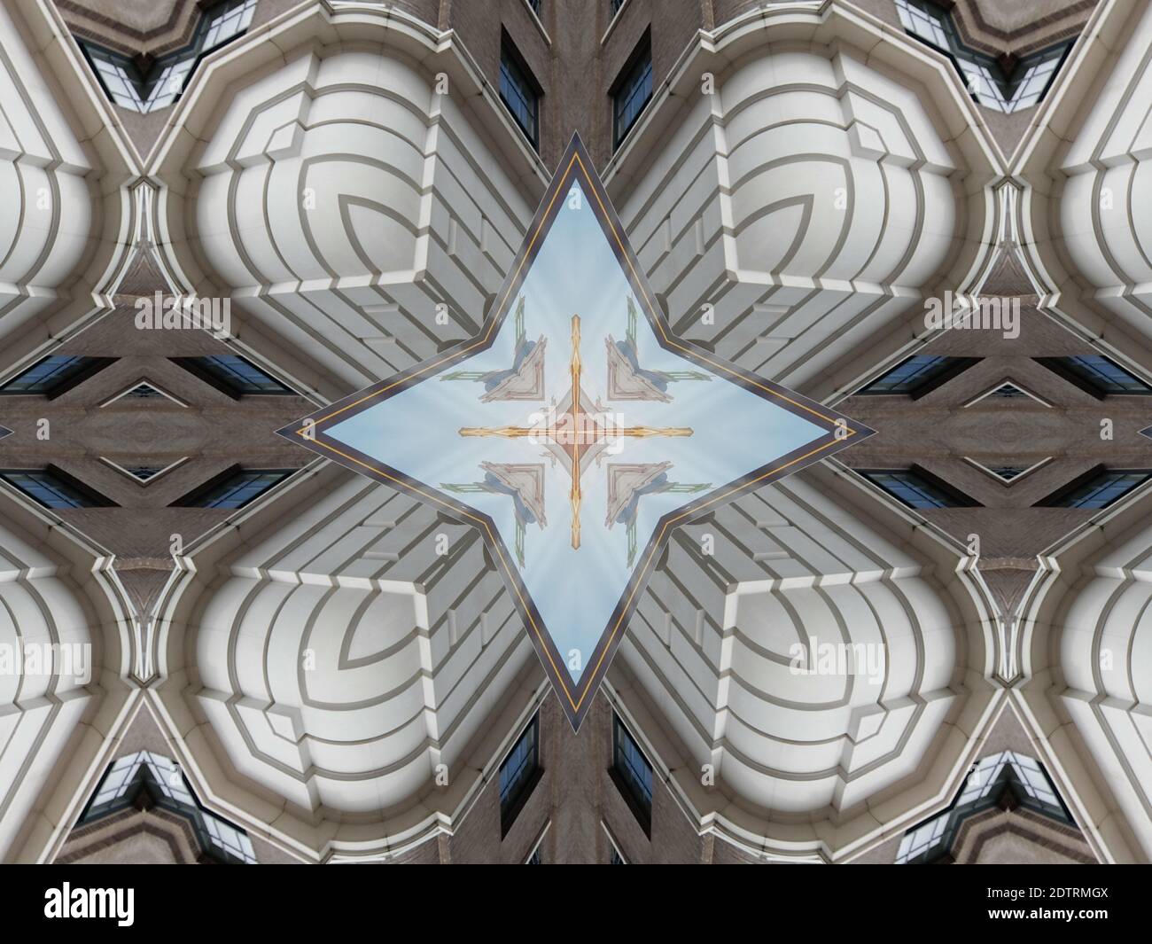 Kaleidoscope pattern made of mirrored classical architectural elements ...