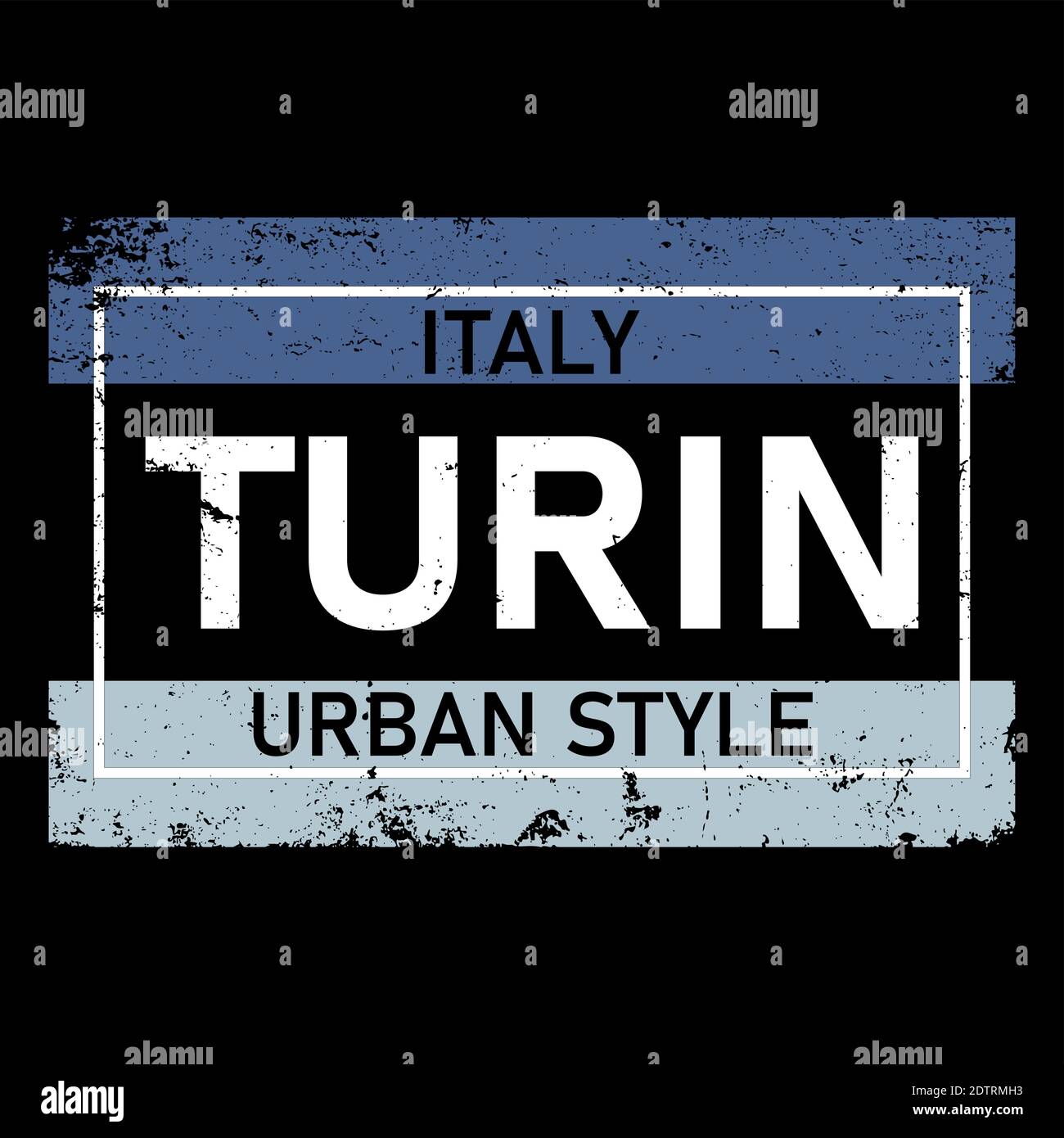 Turin lettering in original style. European city typographic script ...