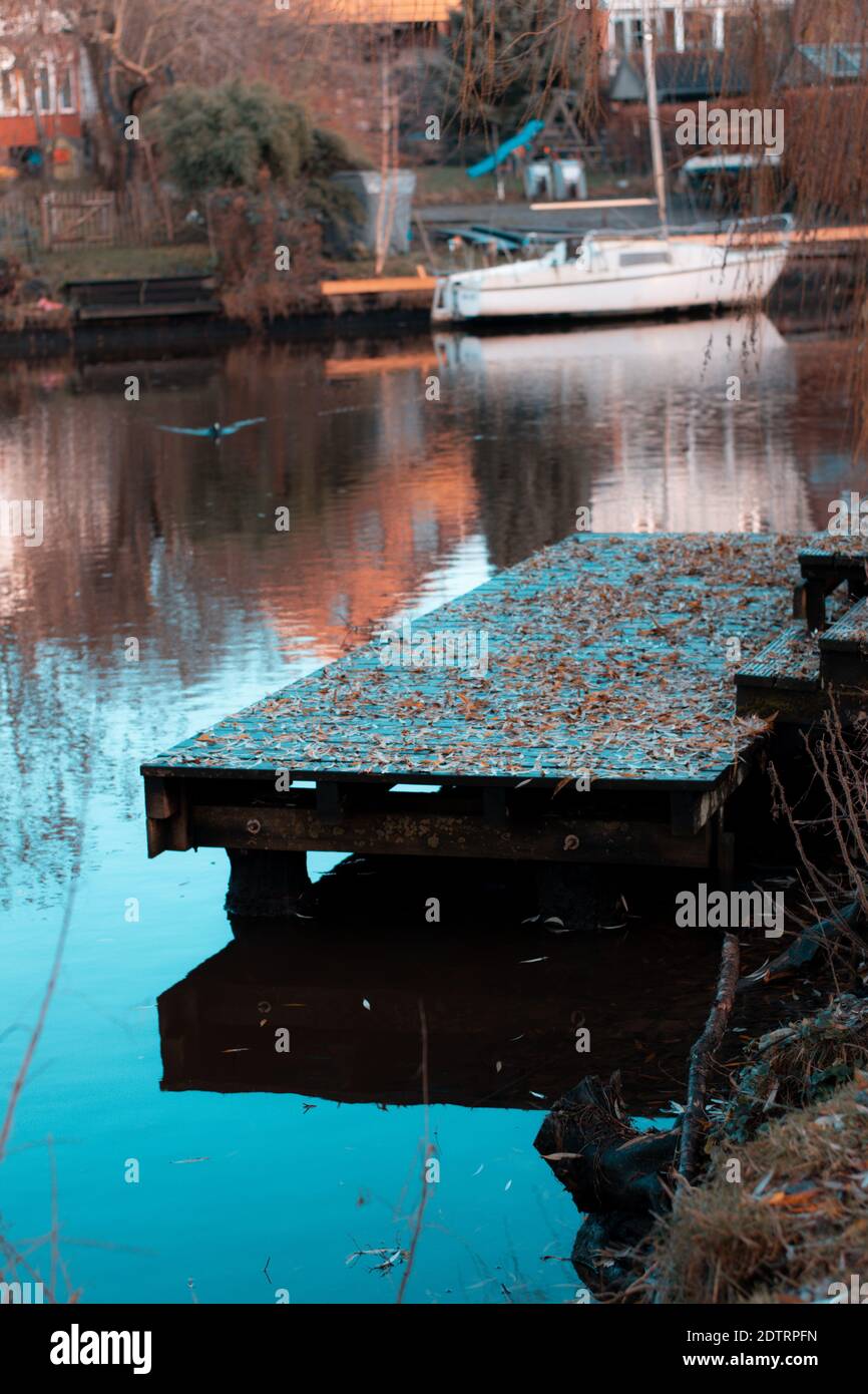 The boats in the river in Emden, Germany Stock Photo - Alamy