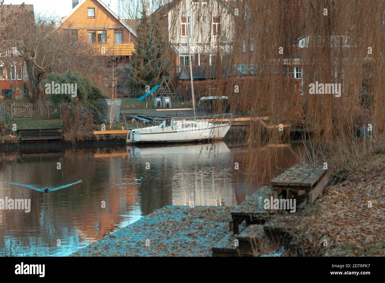The boats in the river in Emden, Germany Stock Photo - Alamy