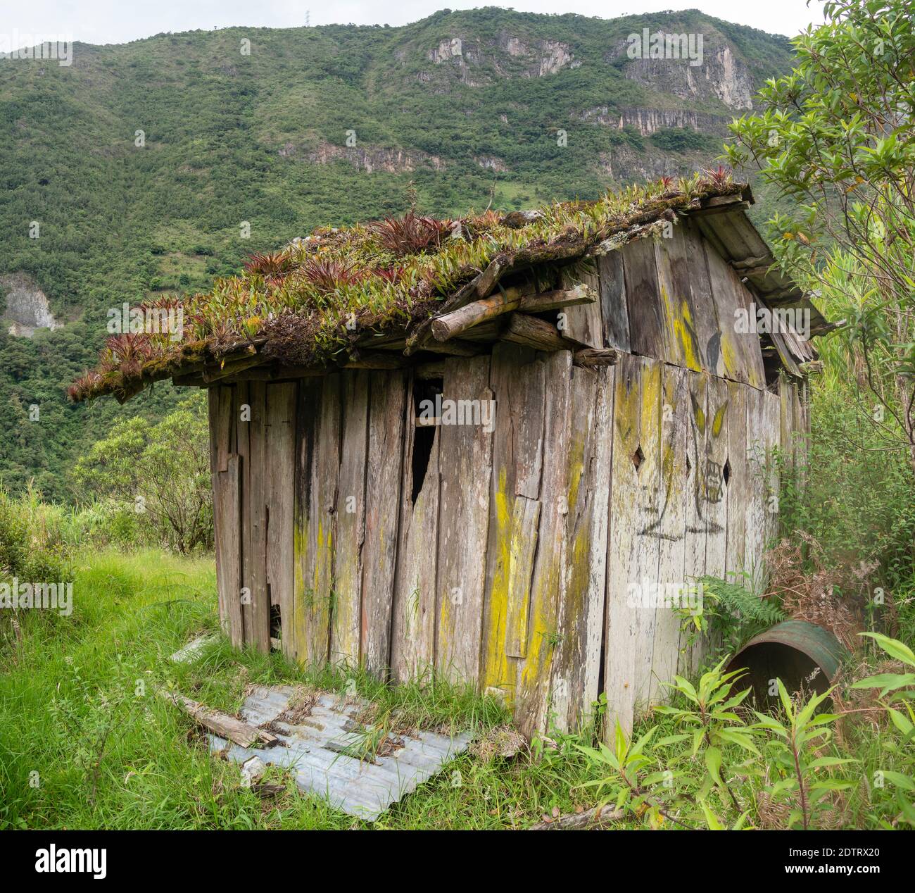 Abandoned hut in mountain pastures above the Rio Verde Chico Valley ...