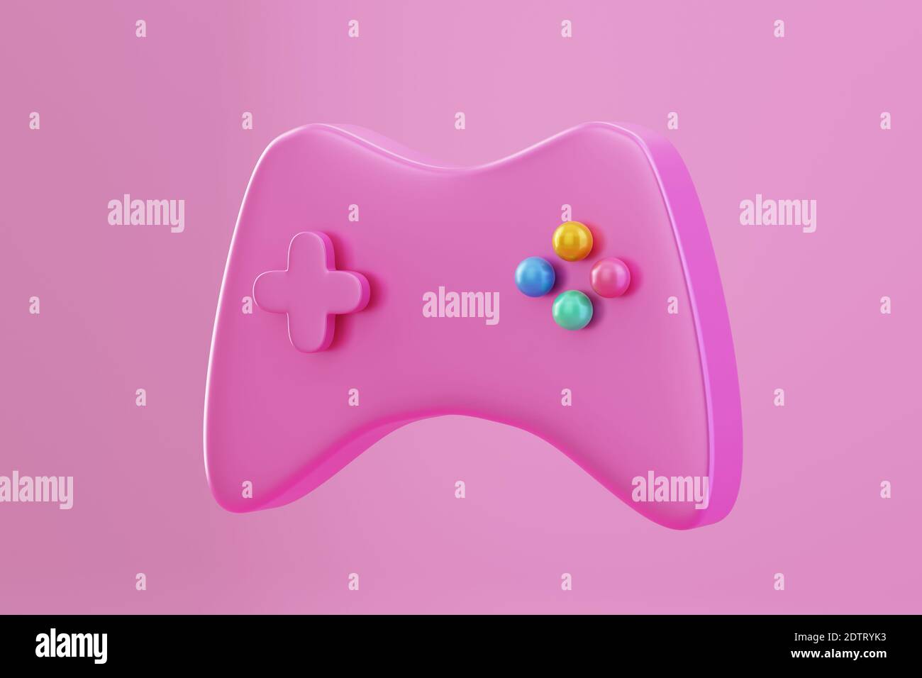 Cute minimalistic game joystick on pink background, computer gaming ...