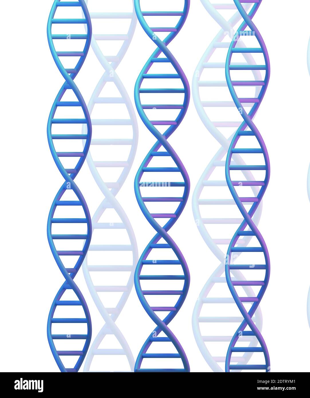 Blue DNA molecules structures isolated on white. Science and Technology ...