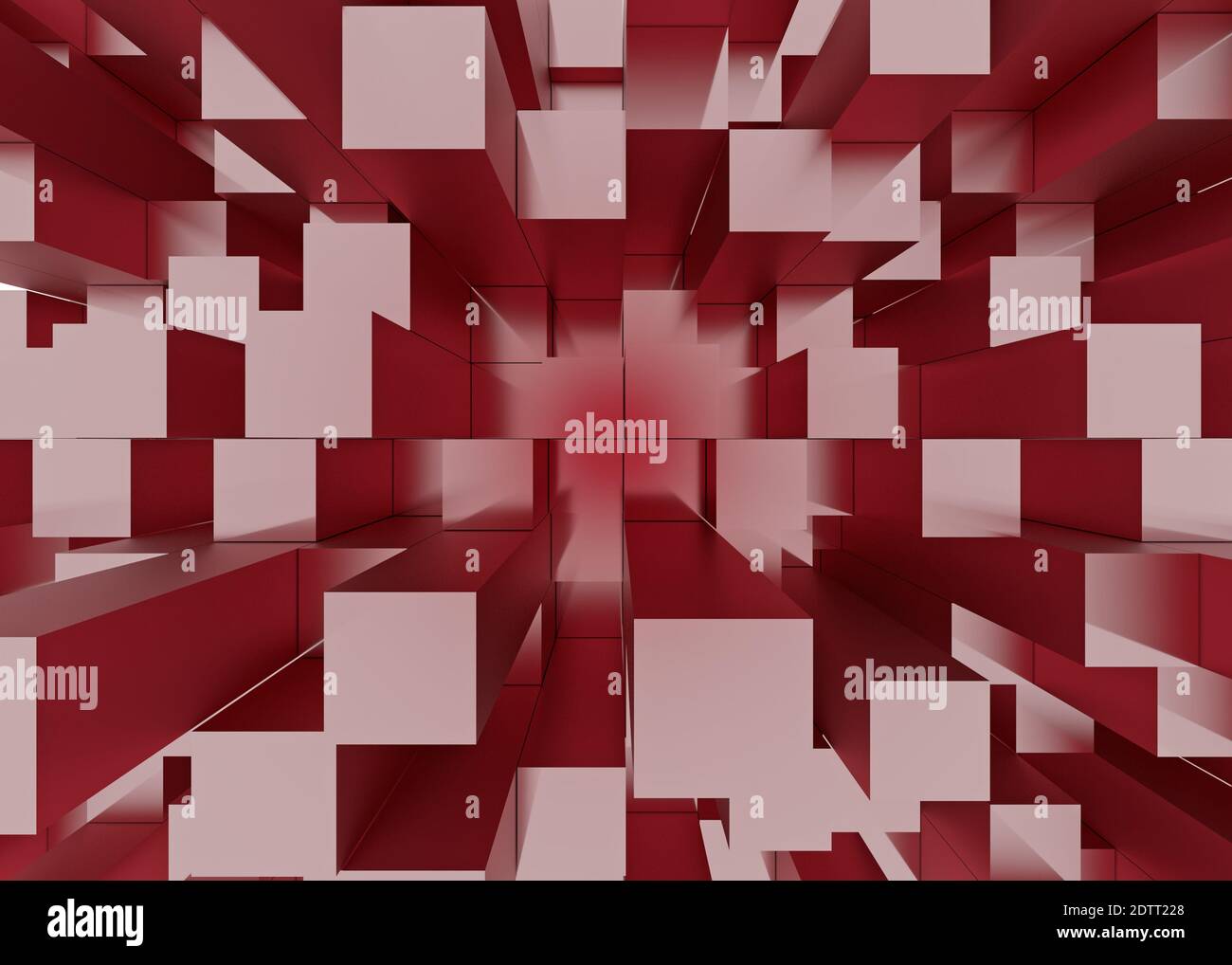 Illustration of abstract mosaic black and red background. 3d render ...