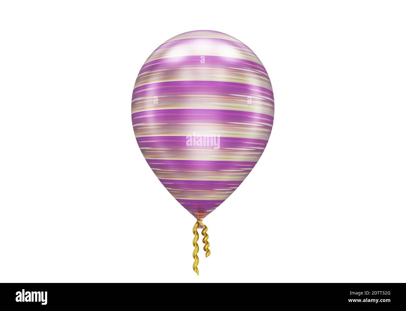 one striped balloon close up isolated on white, 3d render Stock Photo ...