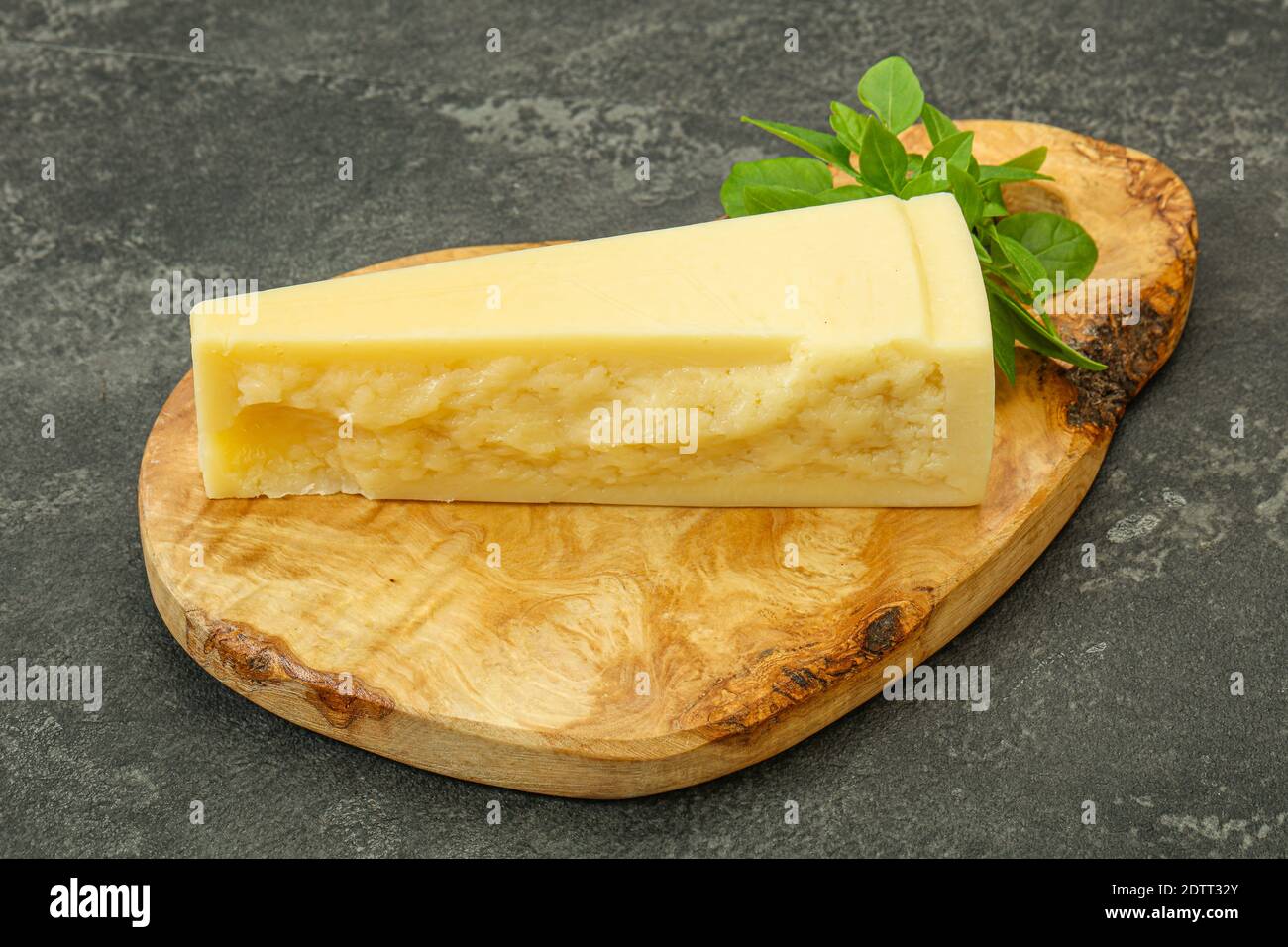 Hard parmesan cheese served basil leaves Stock Photo - Alamy