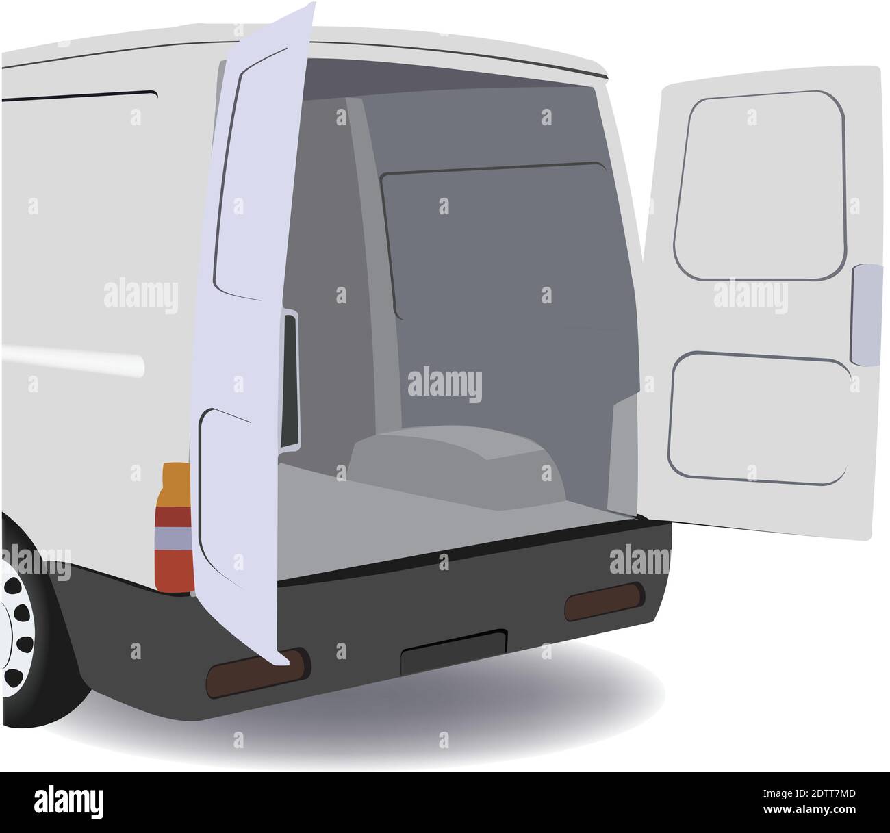 An illustration of an empty van on a white backgroun Stock Photo - Alamy