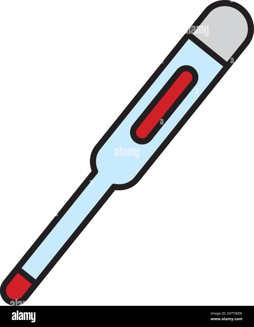 thermometer measure temperature line and fill style icon Stock Vector ...