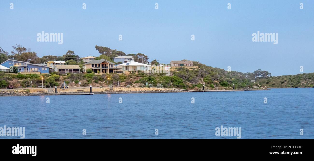 Houses along Moore River Guilderton popular holiday destination Western ...