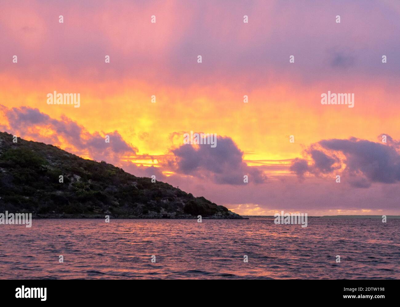 Red Sunset over the mouth of Moore River and Indian Ocean Guilderton ...