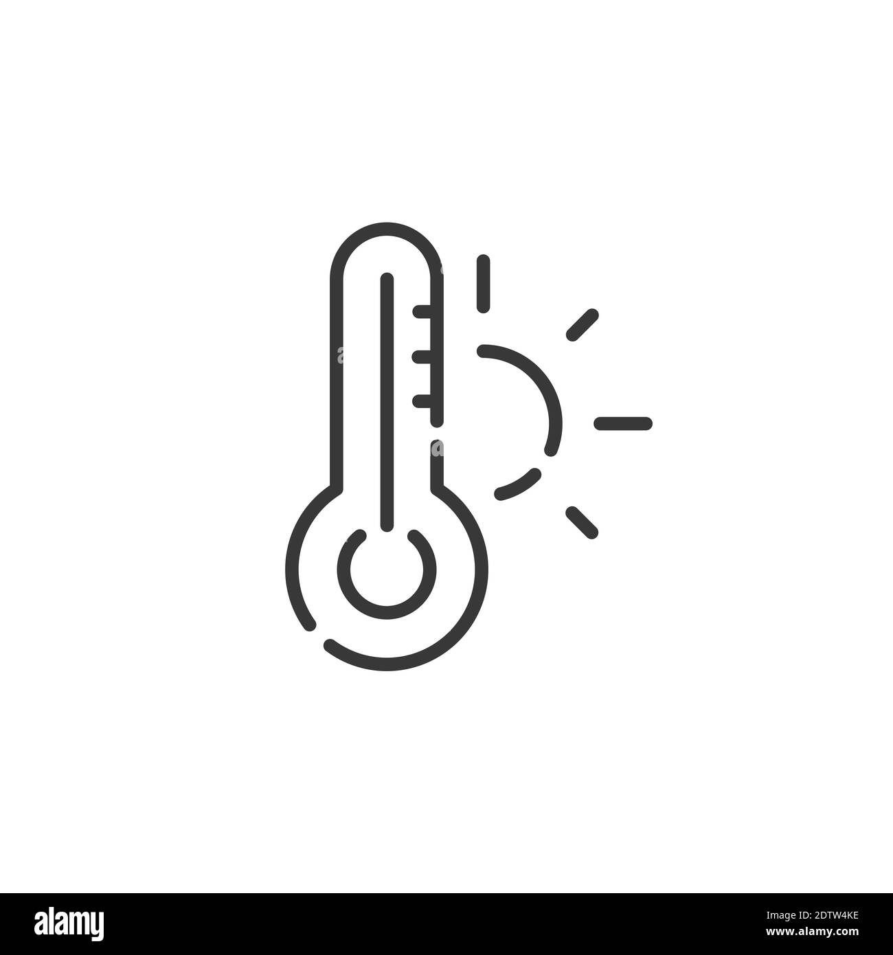 Thermometer thin line icon. Summer temperature. Isolated outline ...