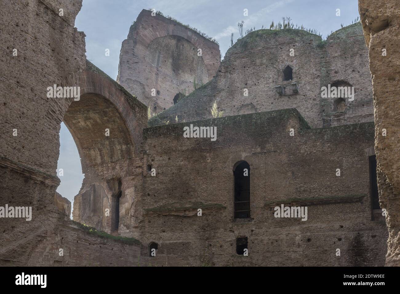 A beautiful shot of Roman ruins and remains of abandoned monumental ...