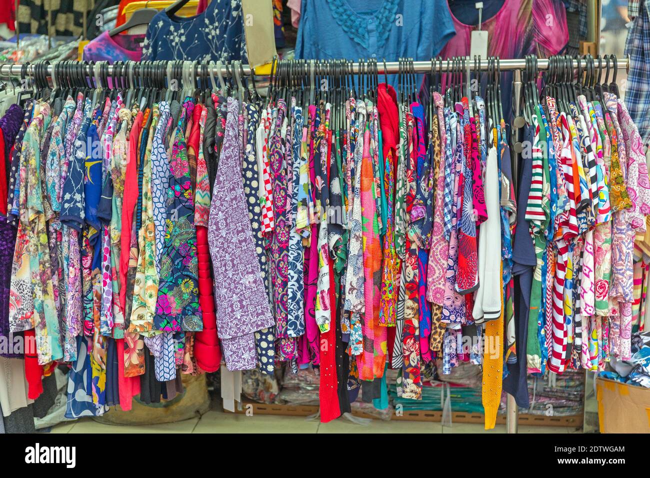 Women's clothing hanging hi-res stock photography and images - Alamy