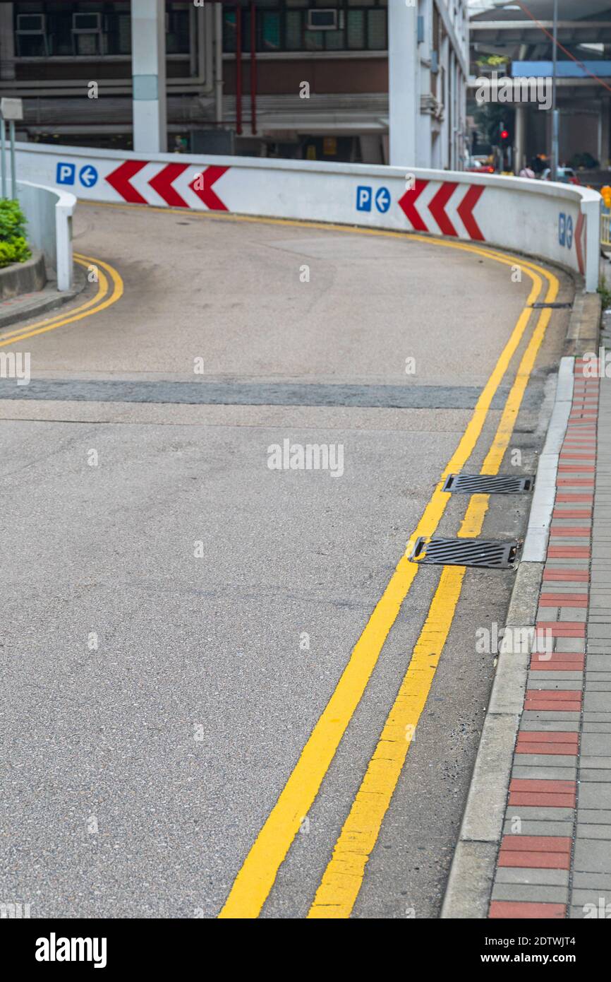 Way to Multi Levl Parking Garage in Hong Kong Stock Photo - Alamy