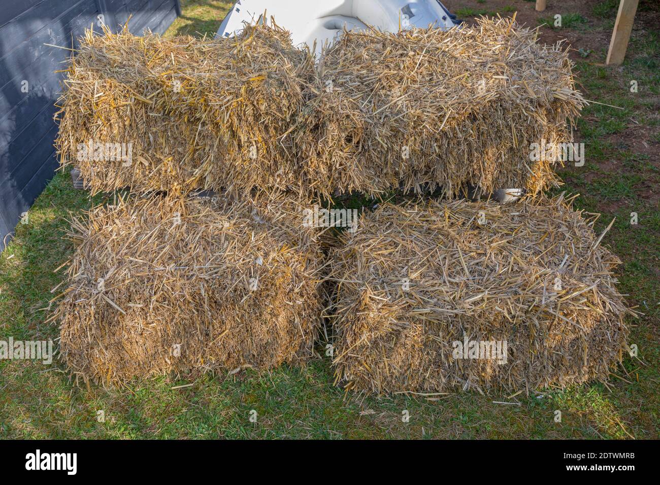Rectangular Shape Hay Bale at Farm Agriculture Stock Photo - Alamy
