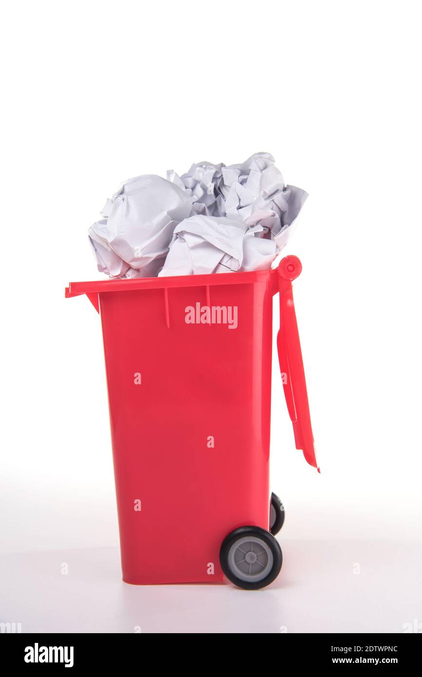 Recycling red bin with papers hi-res stock photography and images - Alamy