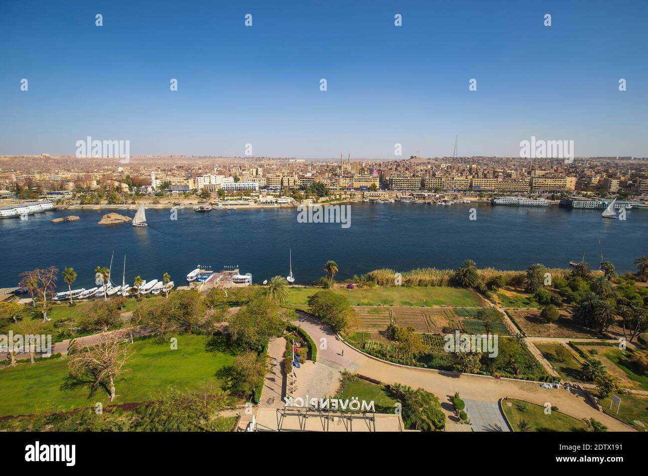 Egypt, Upper Egypt, Aswan, Elephantine Island, View of River Nile from ...