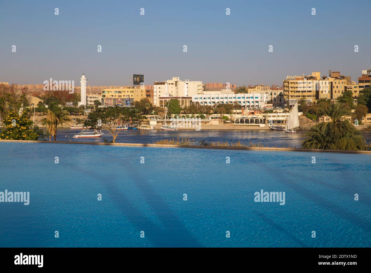 Egypt, Upper Egypt, Aswan, Elephantine Island, Swimming pool at ...