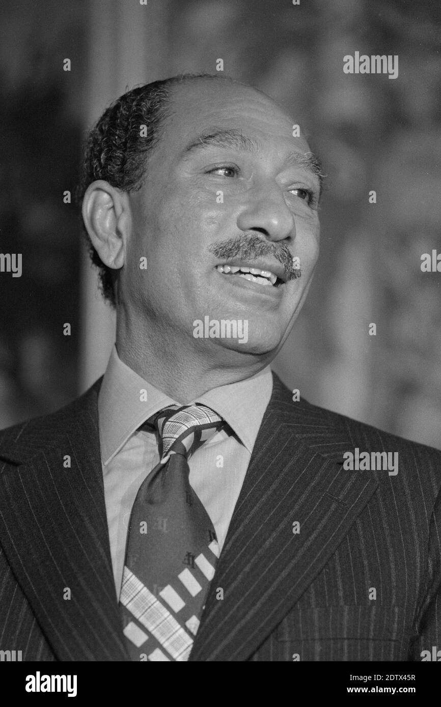 Muhammad Anwar al SADAT, also as-Sadat, President of Egypt, portrait ...