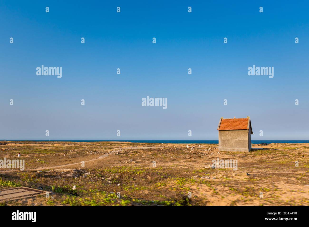 Beautiful chamber Tuy Hoa city in Vietnam. Landscape photo with blue ...
