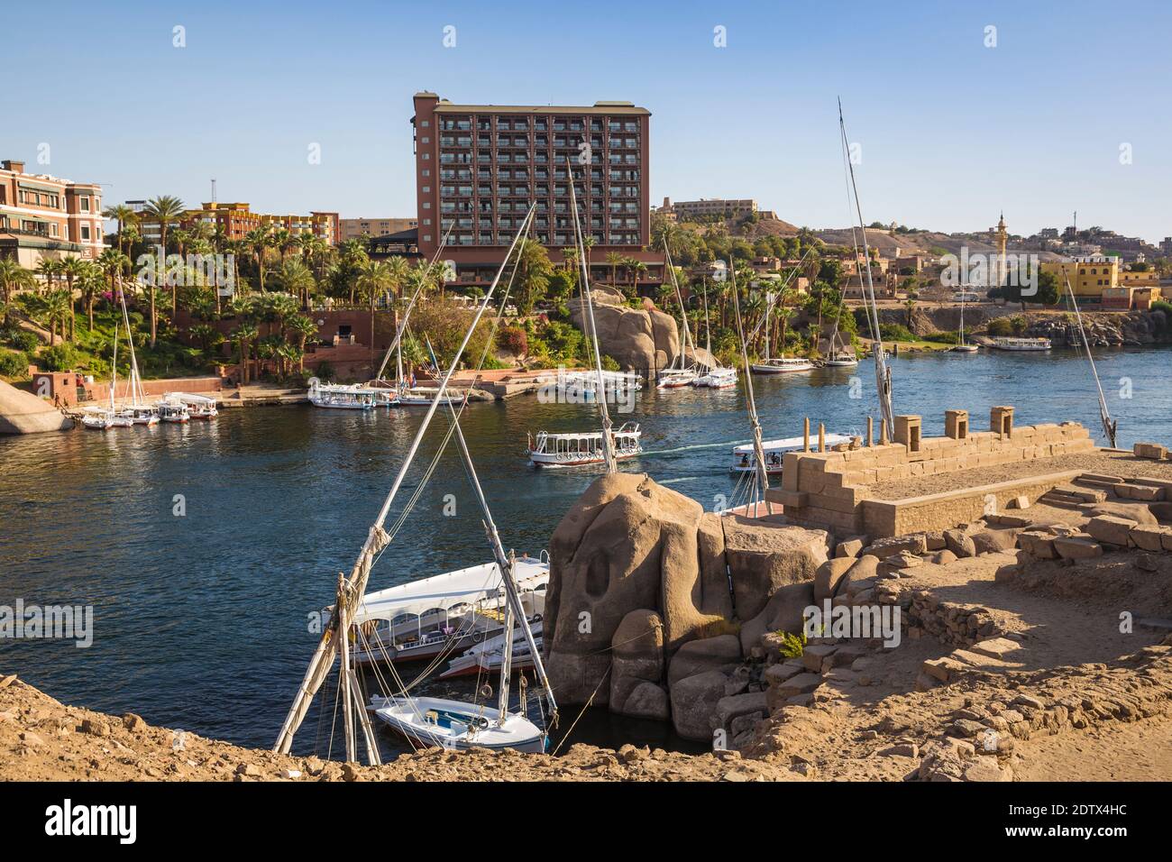 Egypt, Upper Egypt, Aswan, New Cataract Hotel, an extension to the Old ...