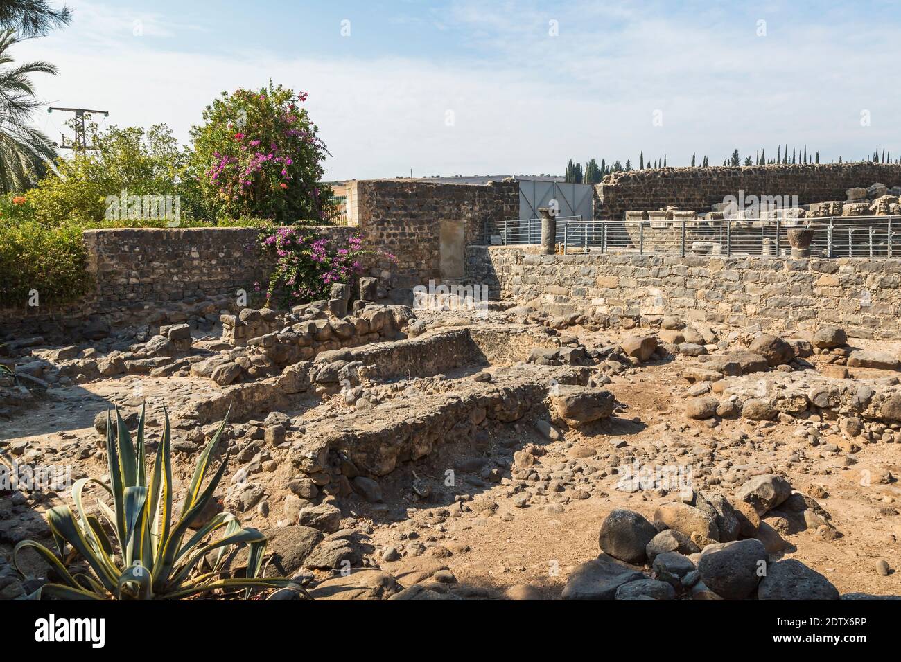 Ruins of ancient Capernaum, Sea of Galilee region, Israel Stock Photo ...