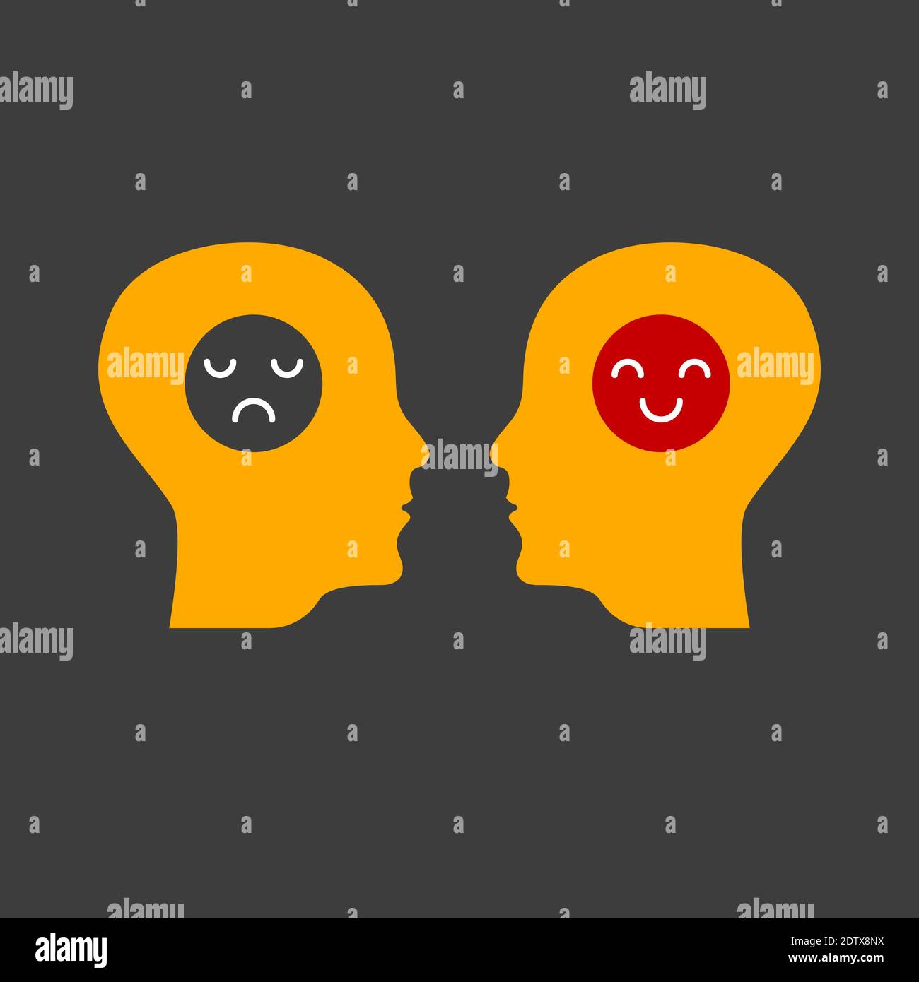 Happy and unhappy person Stock Vector Image & Art - Alamy