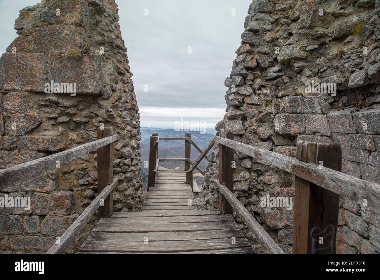Cathar castle of Montsegur in Ariege, Occitanie in south of France ...
