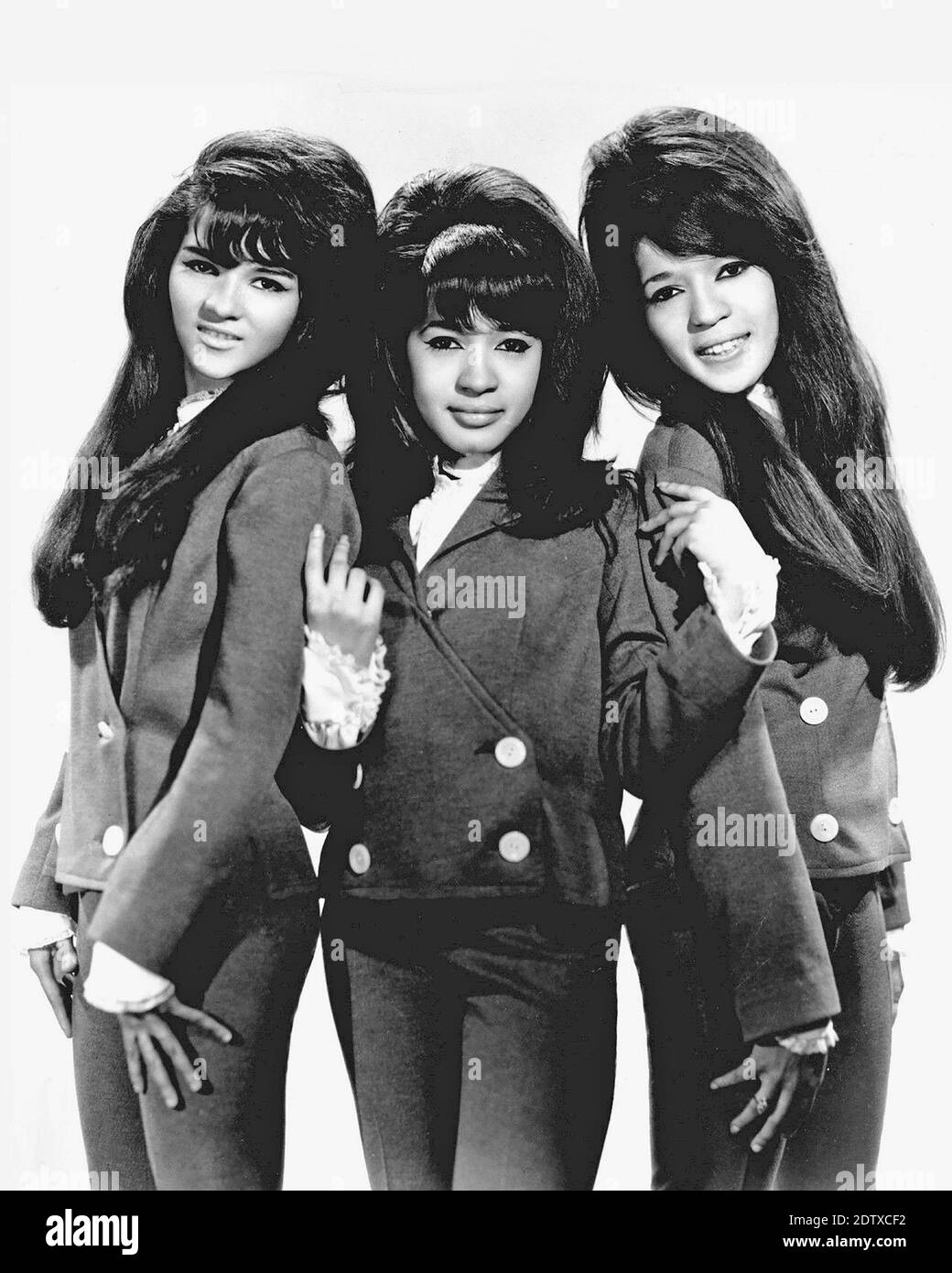 THE RONETTES Publicity photo of American vocal trio in 1966. From left ...
