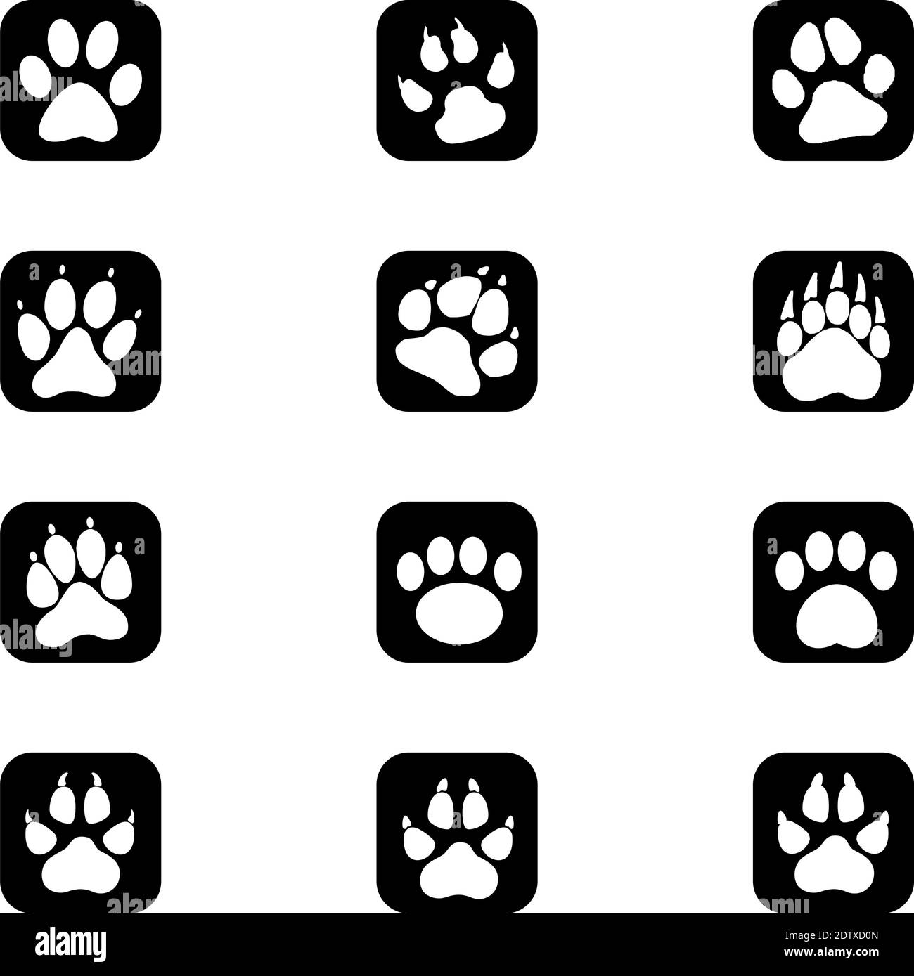 Footprint, trace, paw, paw, collection Stock Vector Image & Art - Alamy