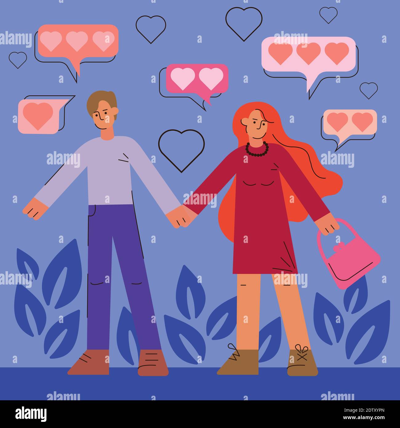 Modern couple Stock Vector Images - Alamy