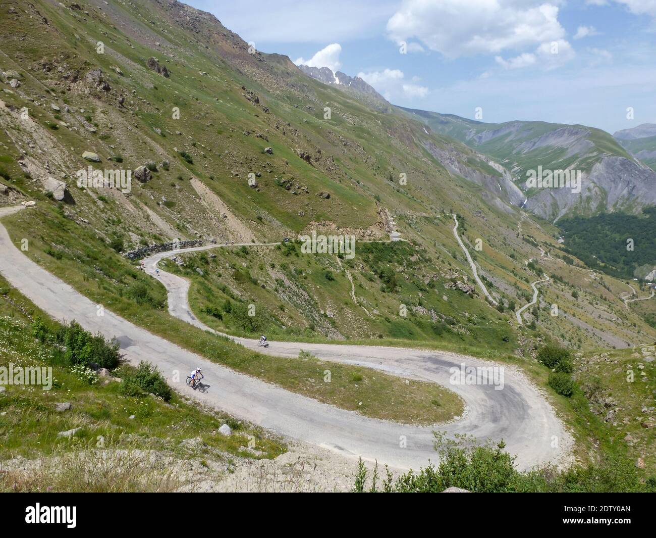 view at landscape with valley and mountains of Auvergne-Rhone-Alpes in ...