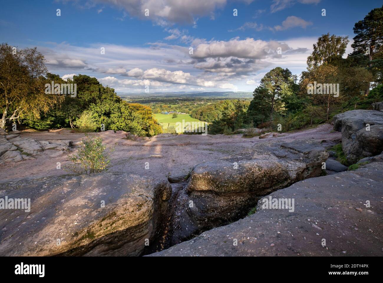 The Devils Grave and Stormy Point, Alderley Edge, Cheshire, England, UK ...