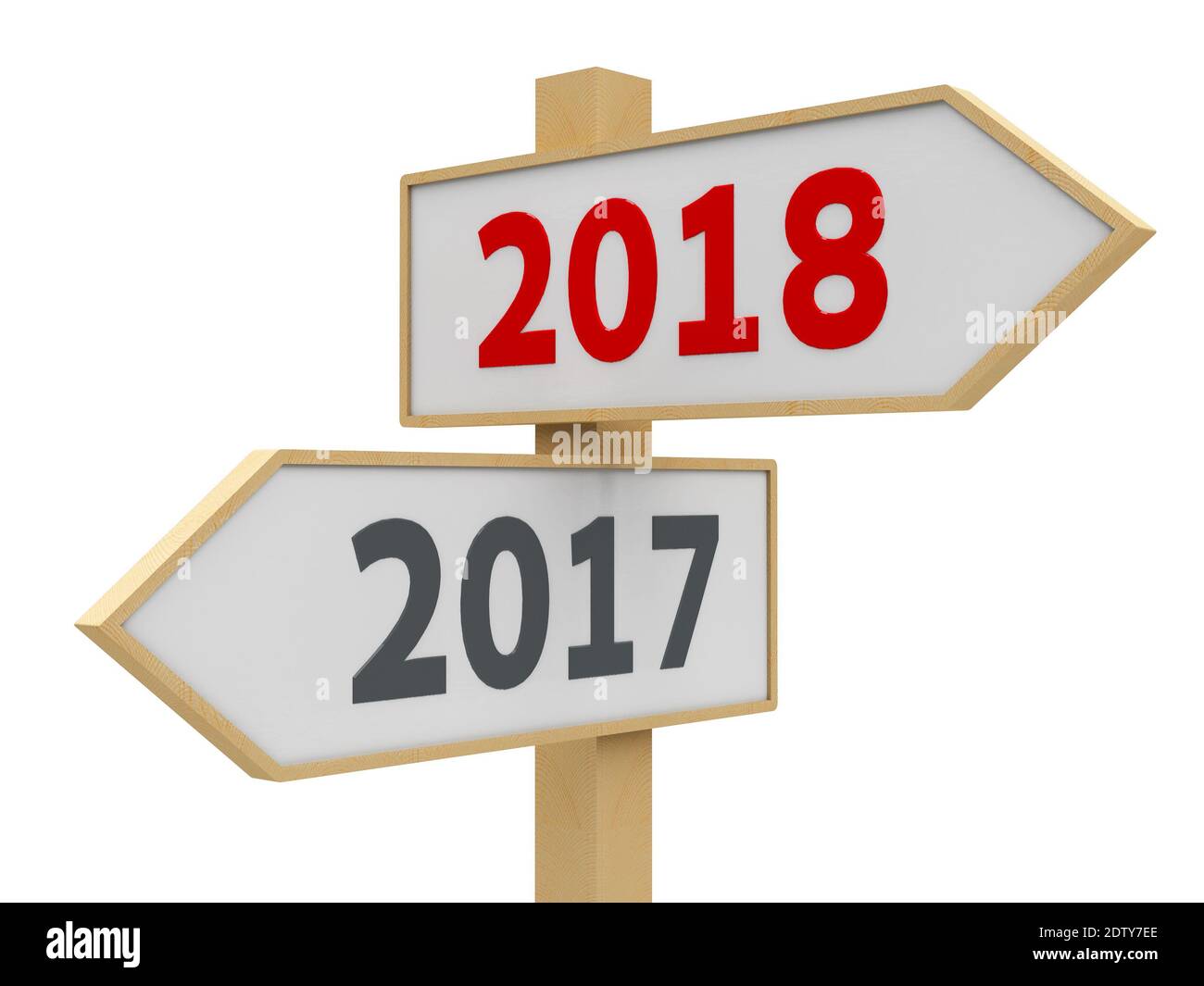 Road sign with 2017-2018 change on white background represents the new ...