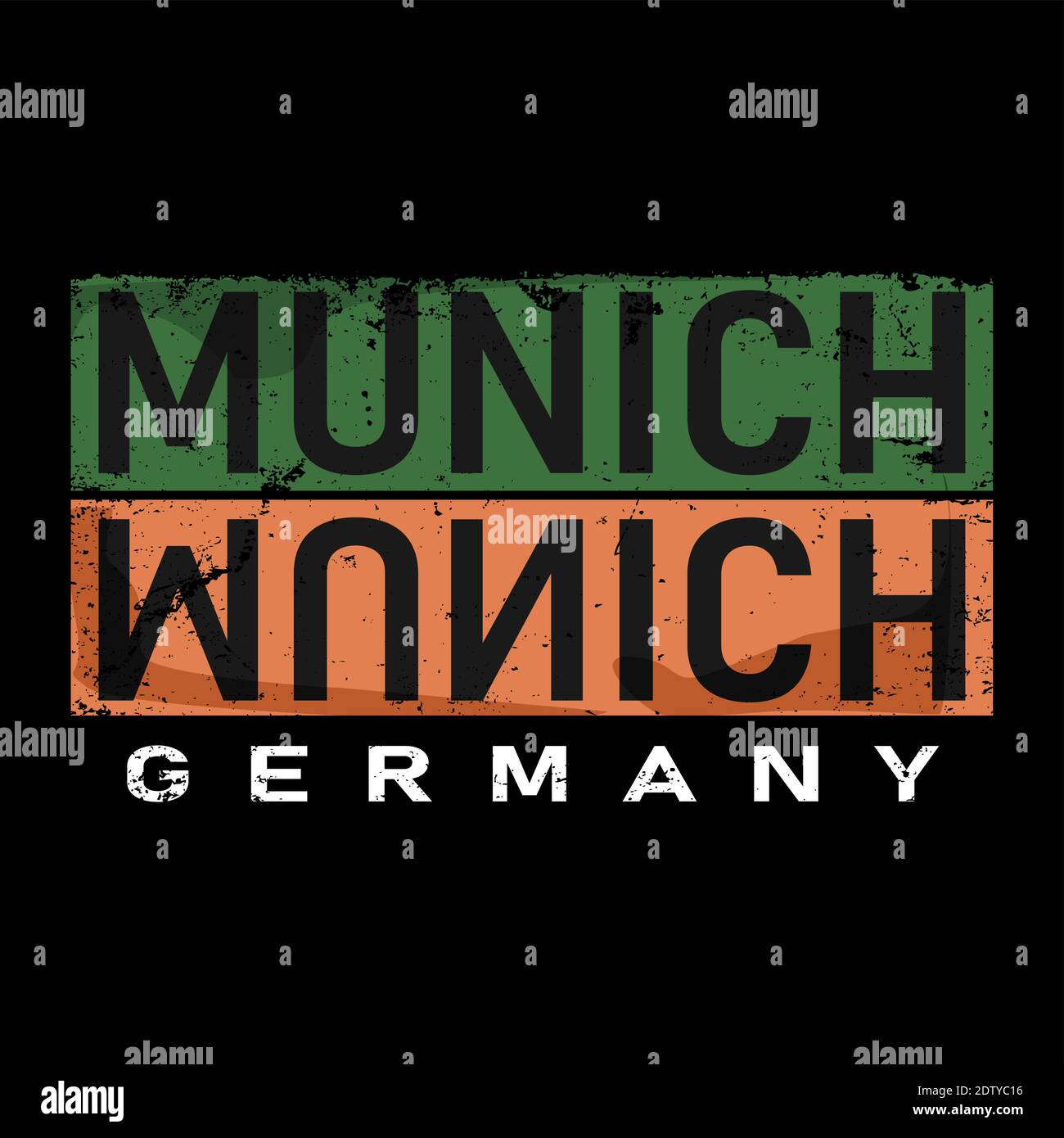 Decorative Munich Text, Black and green shirt Design Stock Vector Image ...